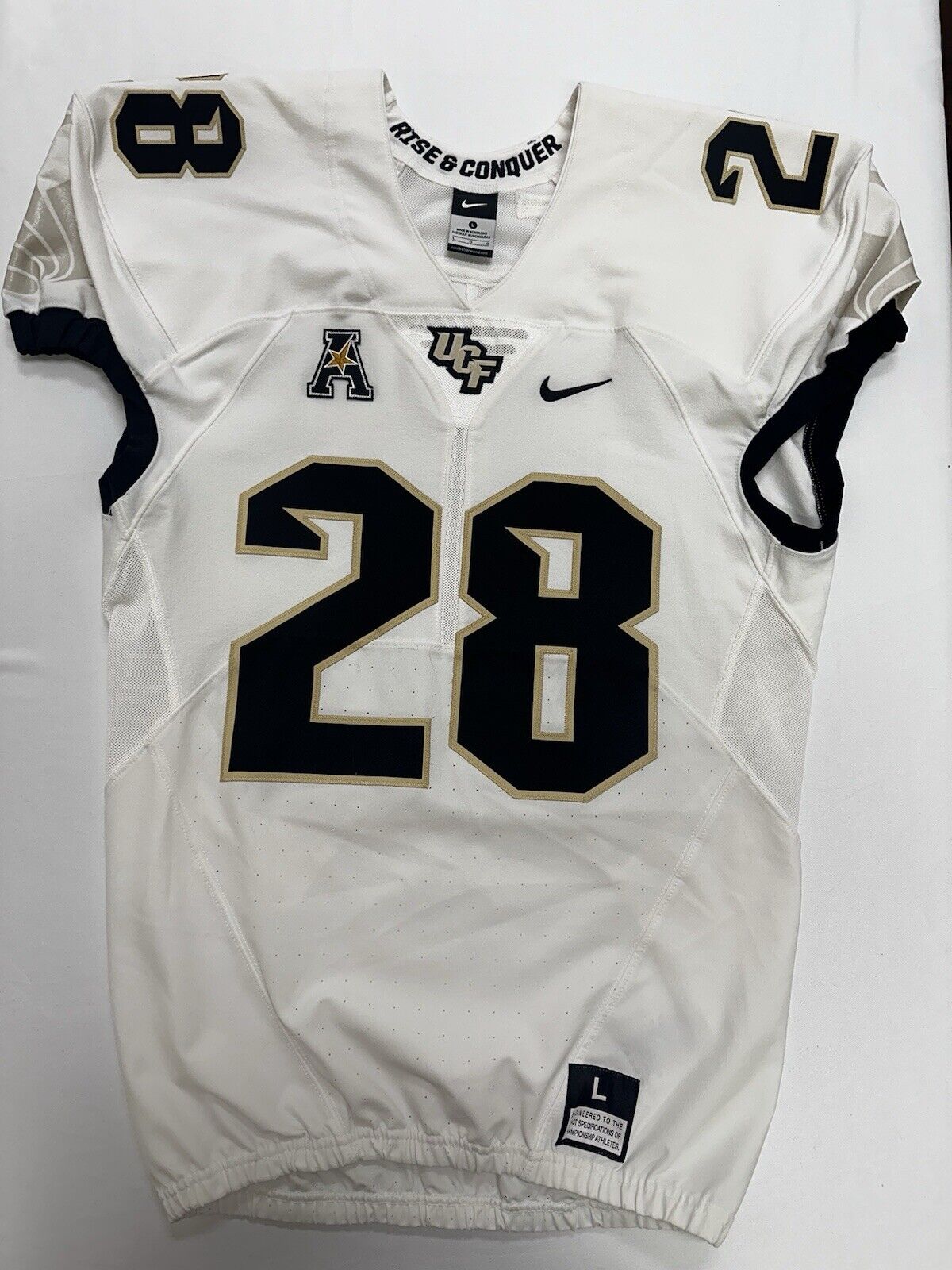 2018 UCF Knights Game Used / Game Worn Nike Football Gold Color Jersey ...