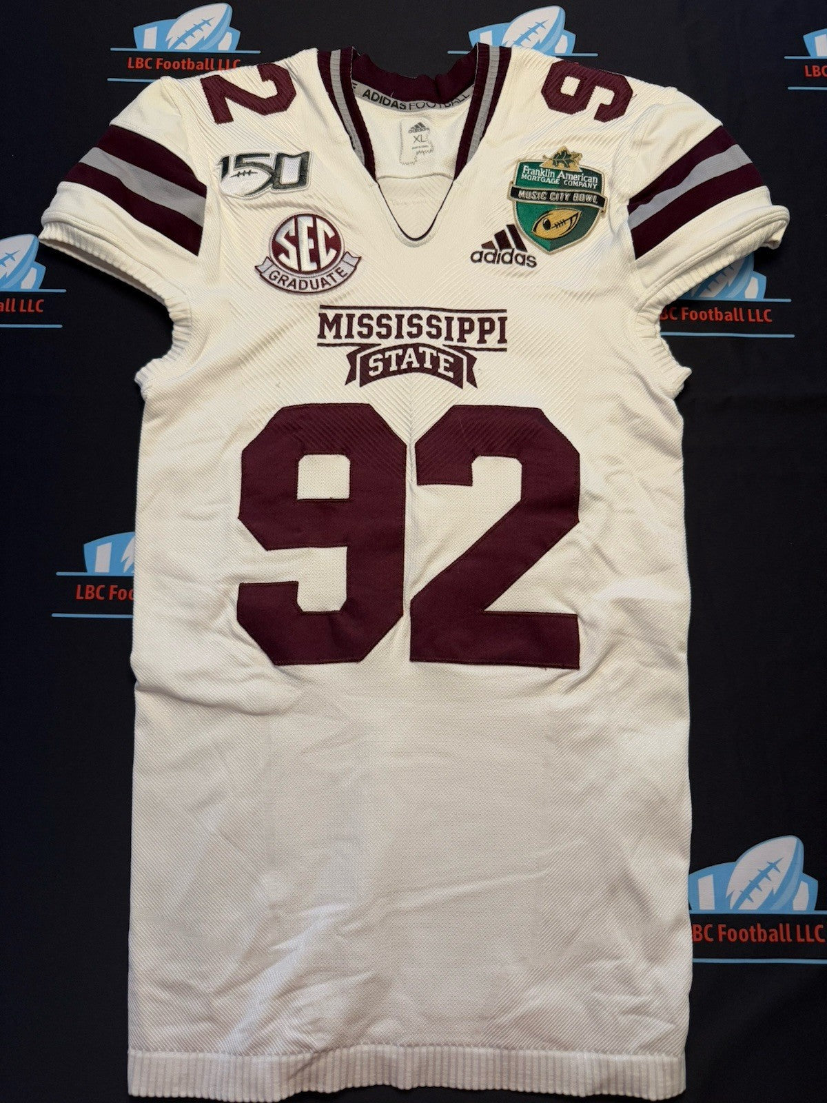 2019 Mississippi State Bulldogs Game Used Adidas Football Jersey Kende ...