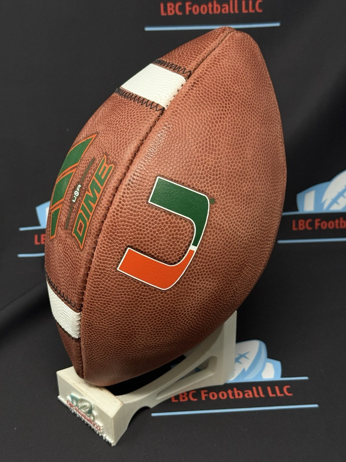 Miami Hurricanes Game Issued Adidas Dime NCAA Football - Logo Blemish ...