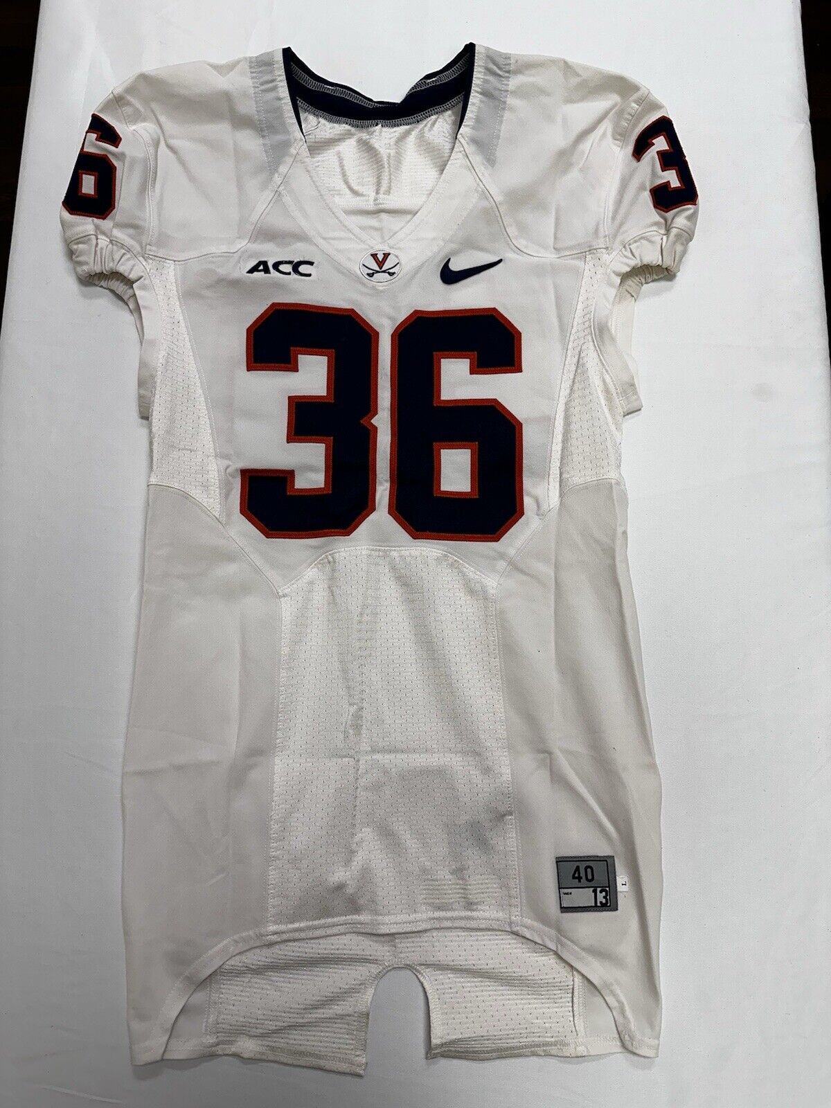 Virginia Cavaliers Game Worn / Team Issued Nike Football Jersey #36 Si ...