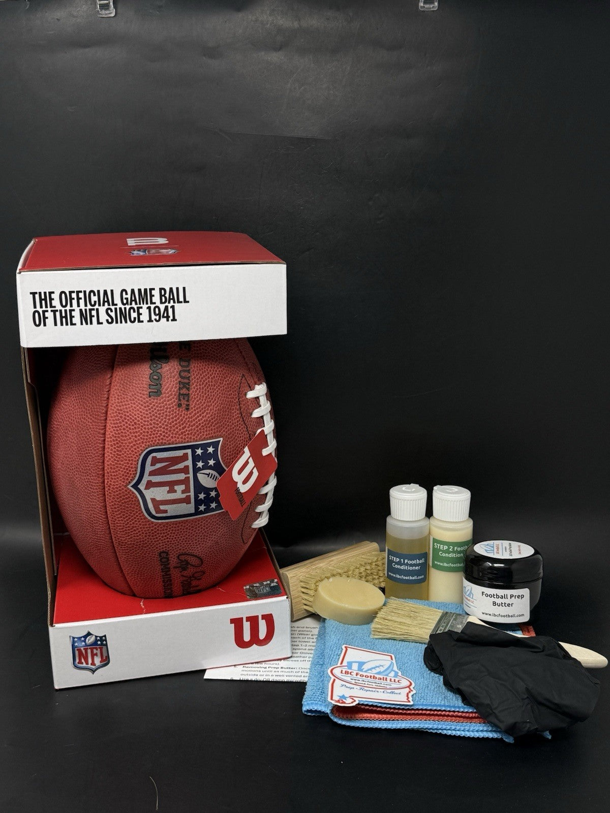 Brand New Wilson NFL Duke Leather Football + LBC Football DIY Game Pre ...